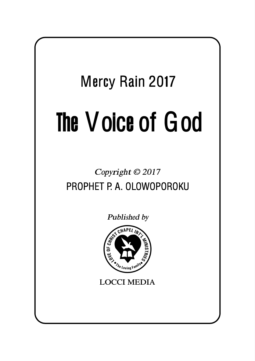 The Voice of God – Love of Christ Chapel International Ministries